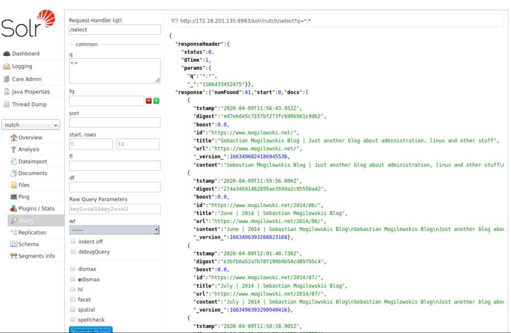 Your own search engine with Apache Nutch 1.16 on Debian 10 – Sebastian ...